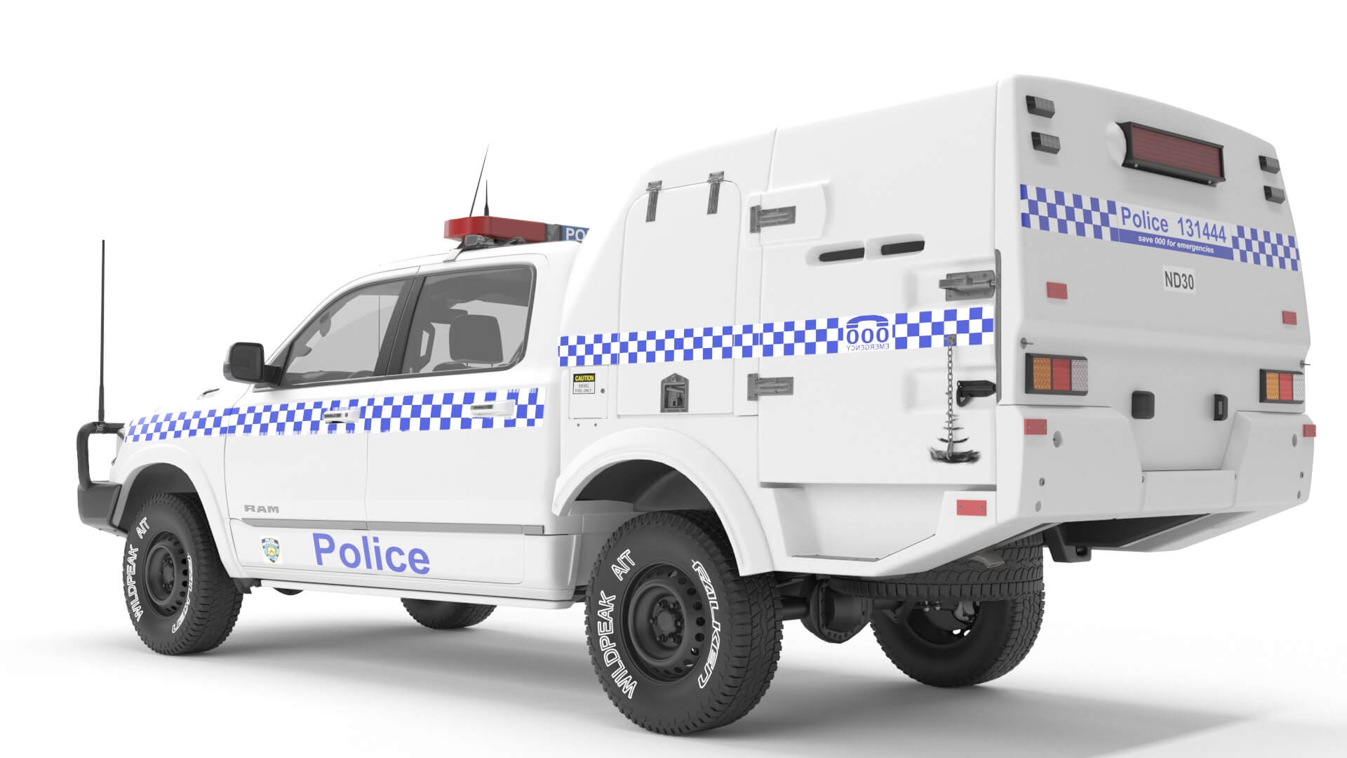 Police Paddy Wagon Dodge Ram 1500 With Interior - 3D Model by 3dxin