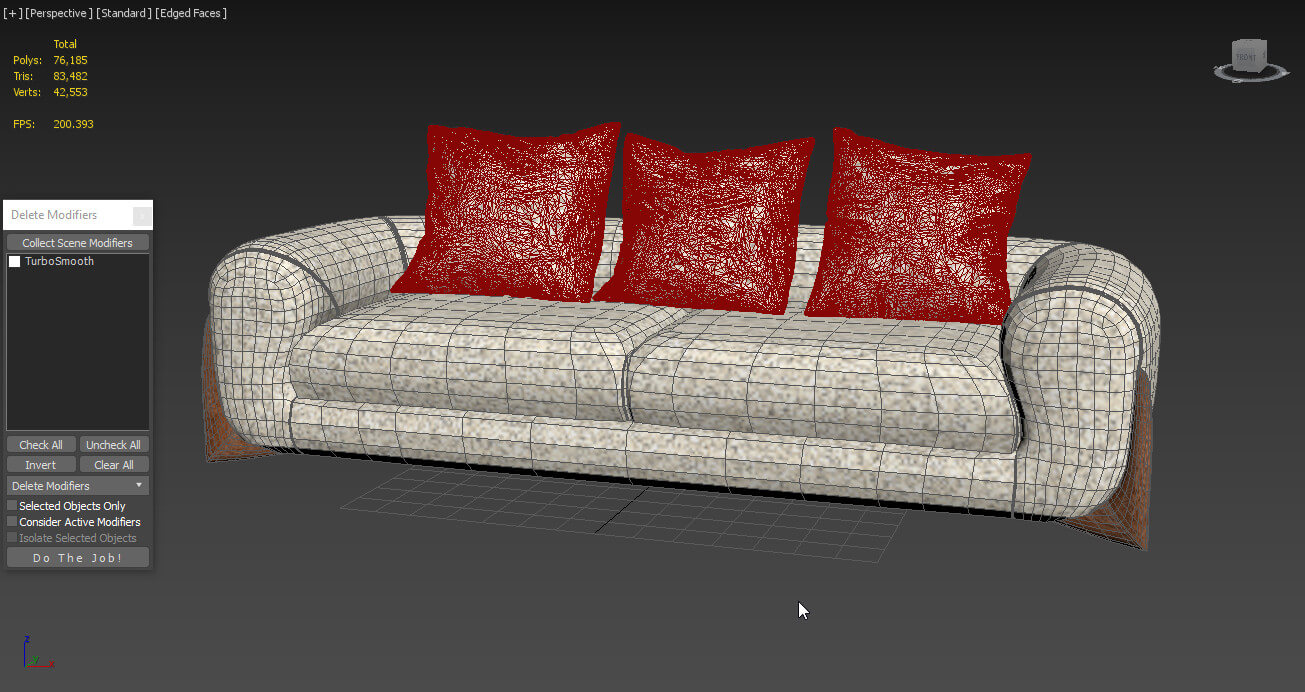 Porada Softbay 3 Seater Fabric Sofa - 3D Model by 3dxin