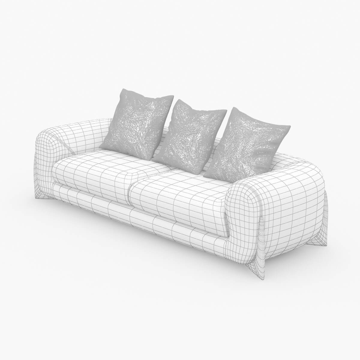 Porada Softbay 3 Seater Fabric Sofa - 3D Model by 3dxin
