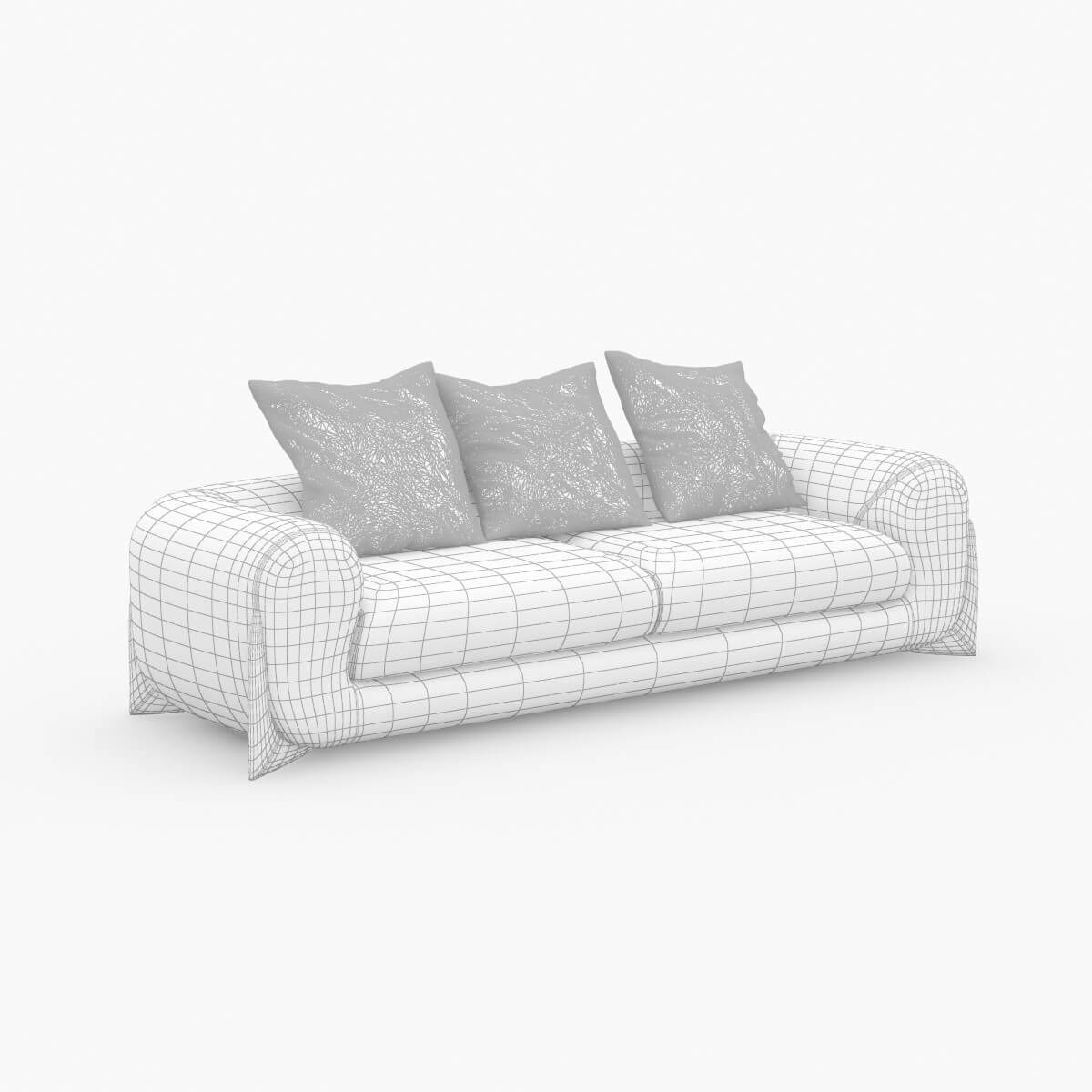 Porada Softbay 3 Seater Fabric Sofa - 3D Model by 3dxin
