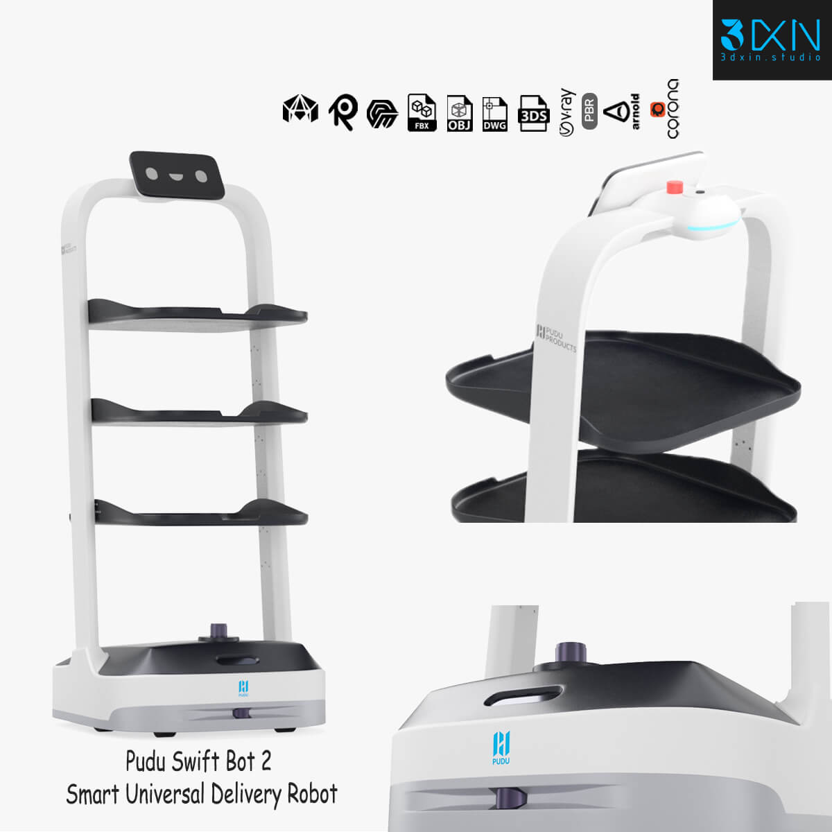 Pudu Swift Bot 2 Smart Universal Delivery Robot - 3D Model by 3dxin