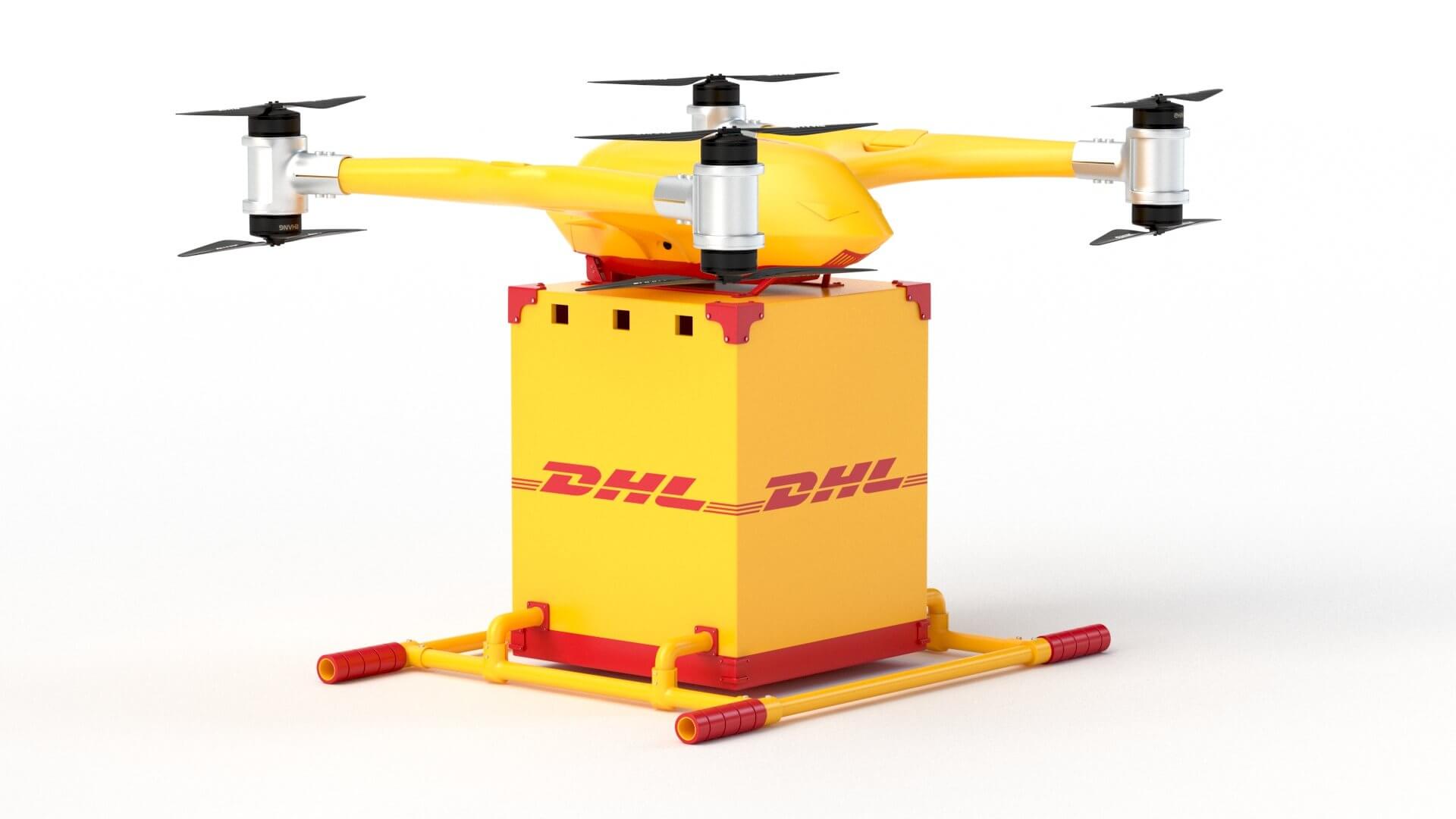 Quadcopter DHL Drone - 3D Model by 3dxin