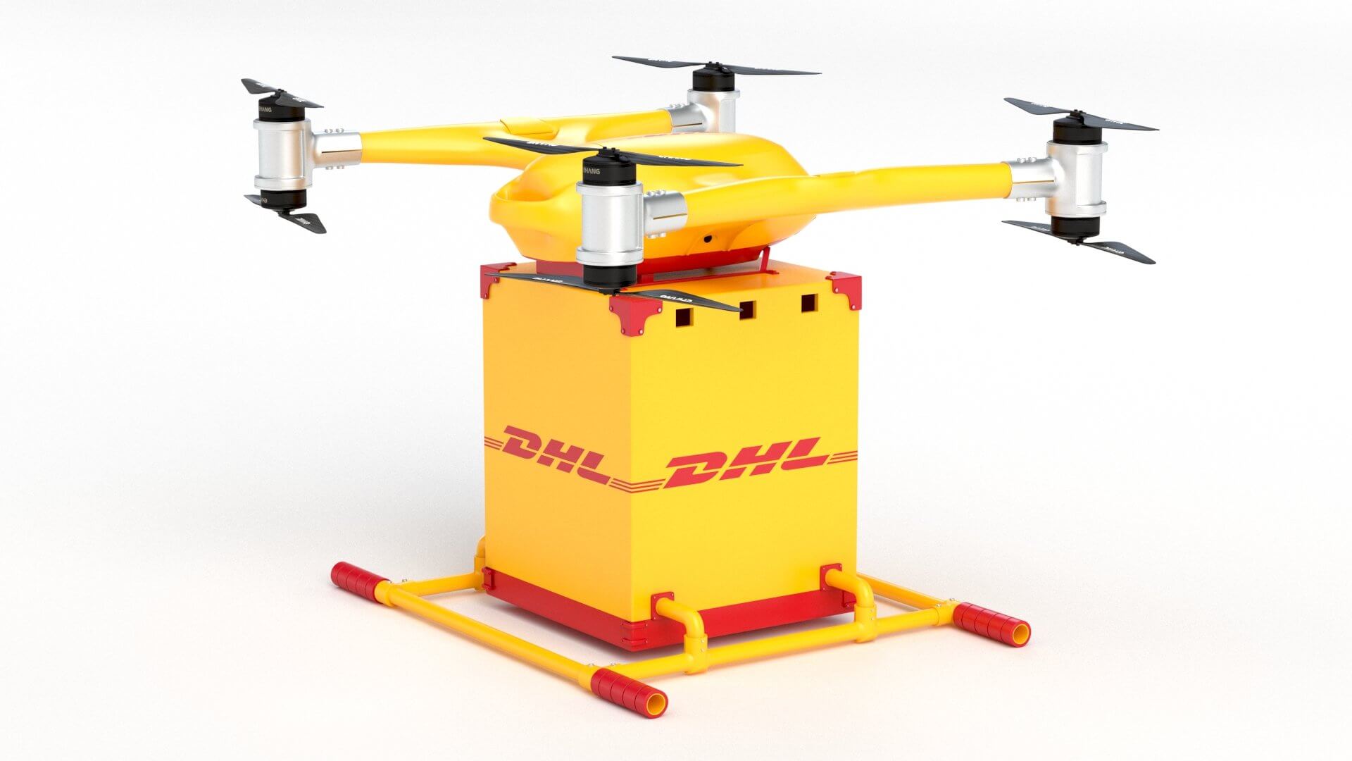 Quadcopter DHL Drone - 3D Model by 3dxin