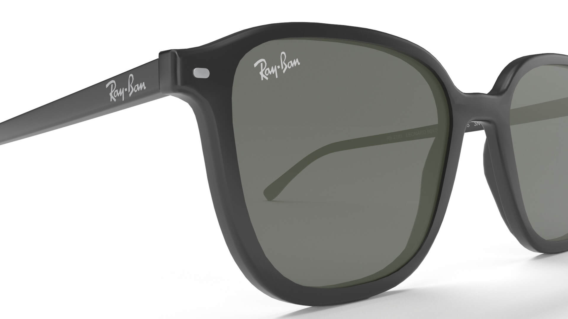Ray Ban Leonard Non-Polarized Black Green Sunglass - 3D Model by 3dxin