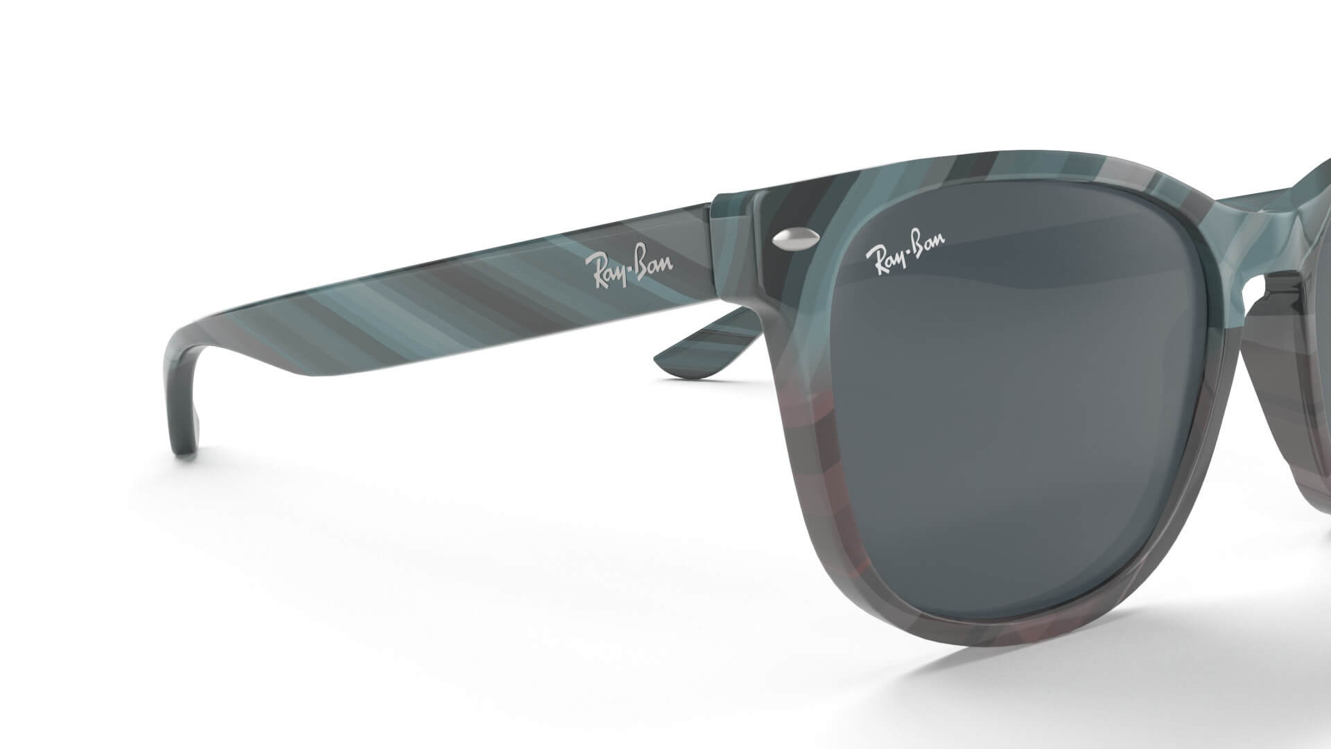 Ray Ban RB2184 Non-Polarized Striped Blue Gray 3D Model by 3dxin