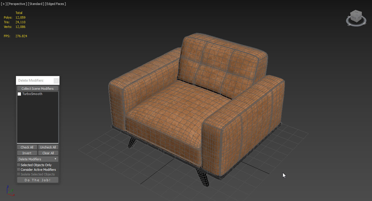 Rivet Bigelow Modern Oversized Leather Accent Chair - 3D Model by 3dxin