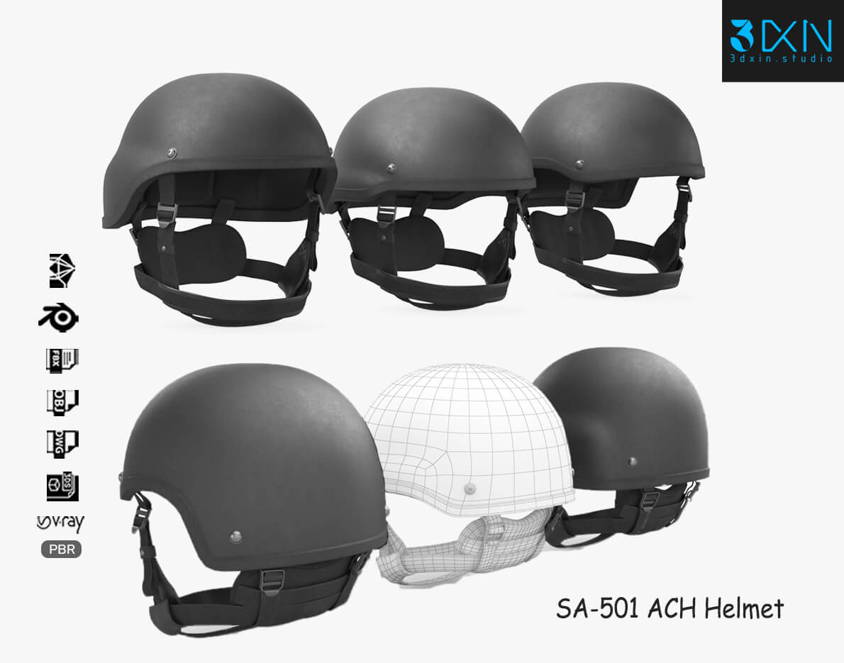 SA-501 Ach Helmet 3D Model by 3dxin