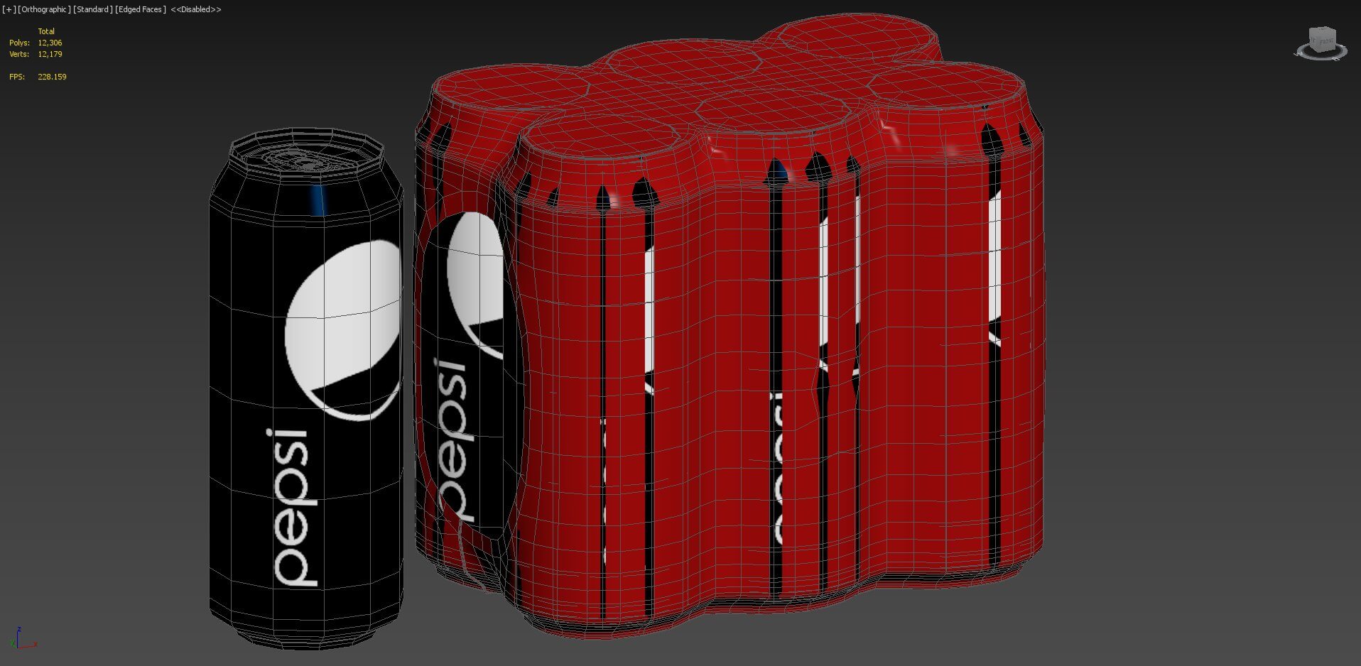 Six Pack of Pepsi Cans Shrinkwrapped - 3D Model by 3dxin