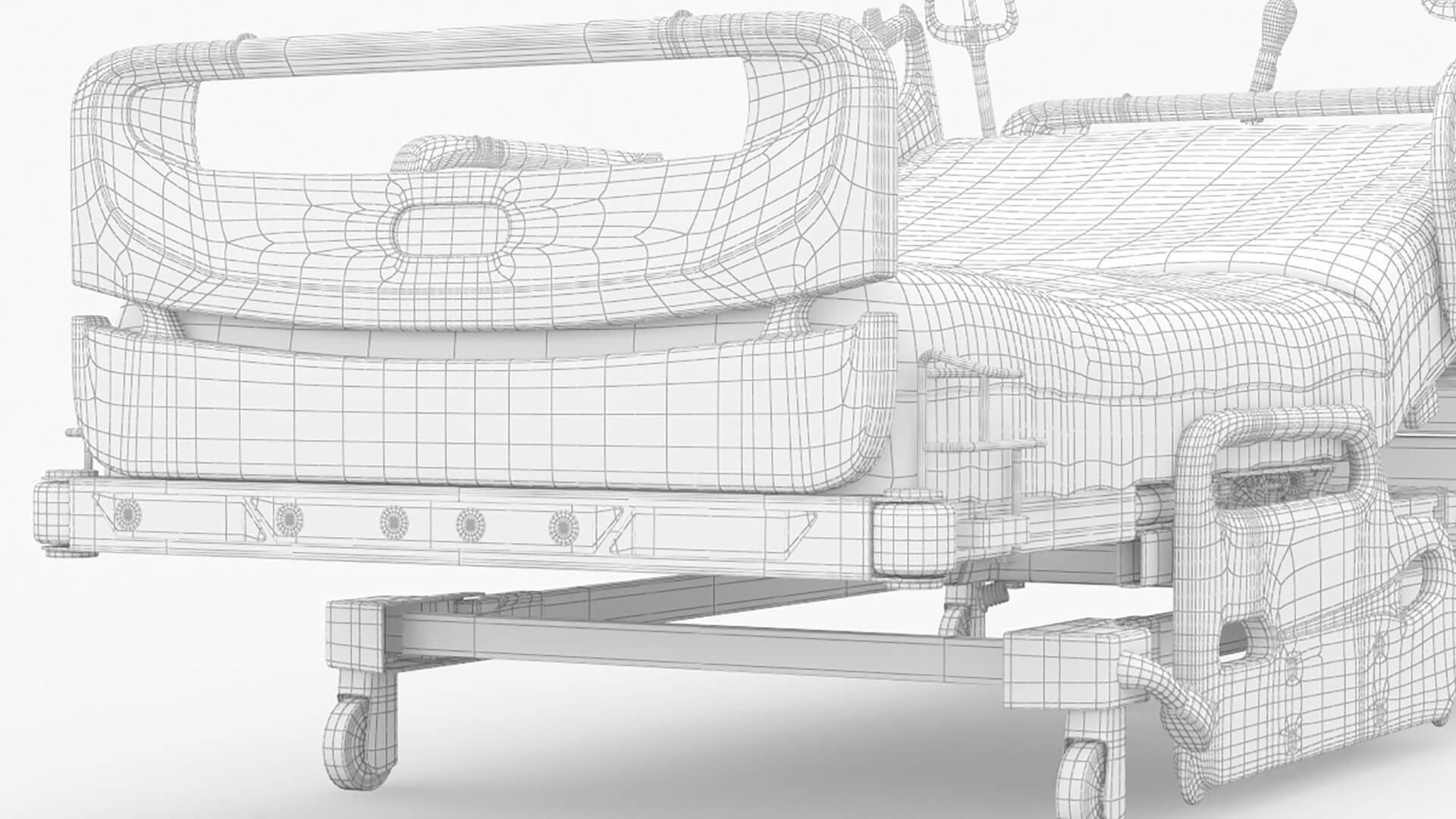 Smart Hospital Bed - 3D Model by 3dxin