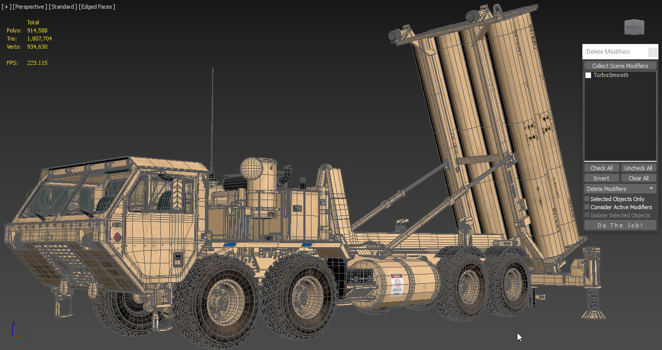 US Mobile Anti Ballistic Missile System Thaad Open Version - 3D Model ...