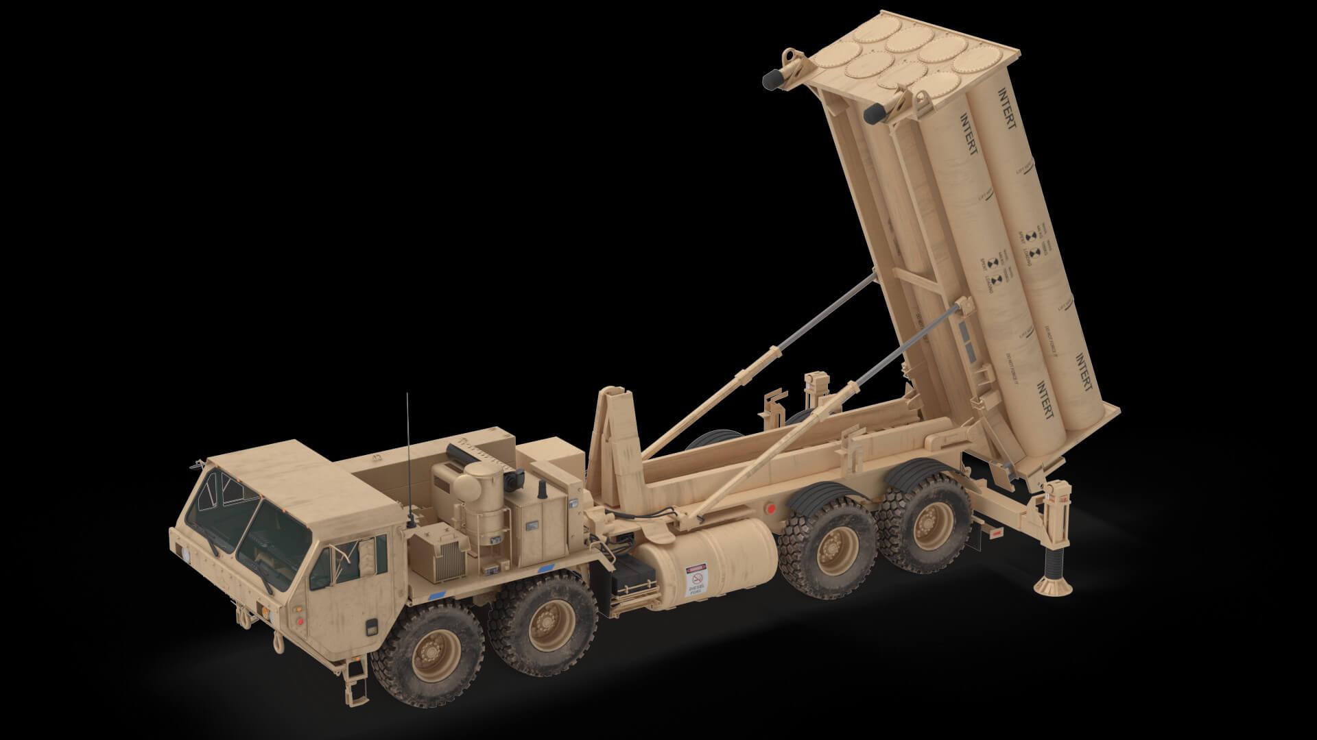 US Mobile Anti Ballistic Missile System Thaad Open Version - 3D Model ...