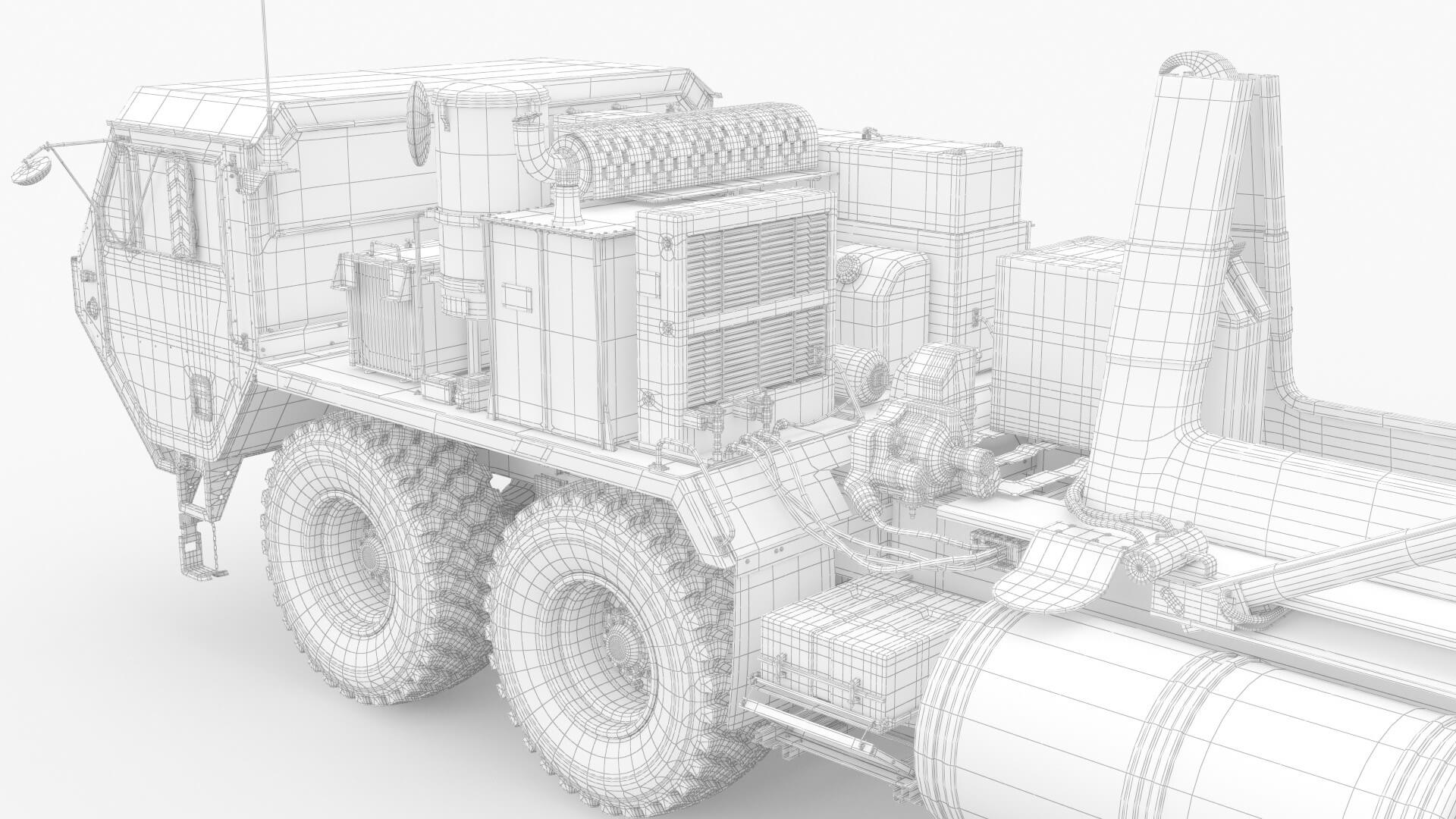 US Mobile Anti Ballistic Missile System Thaad Open Version - 3D Model ...