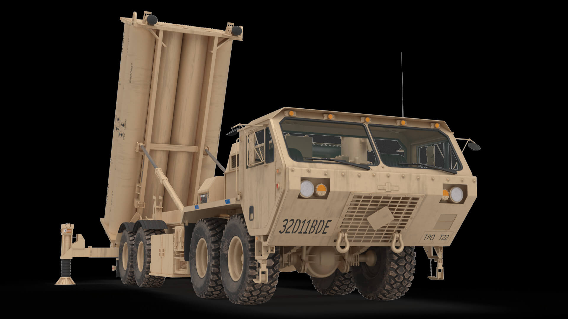 US Mobile Anti Ballistic Missile System Thaad Open Version - 3D Model ...