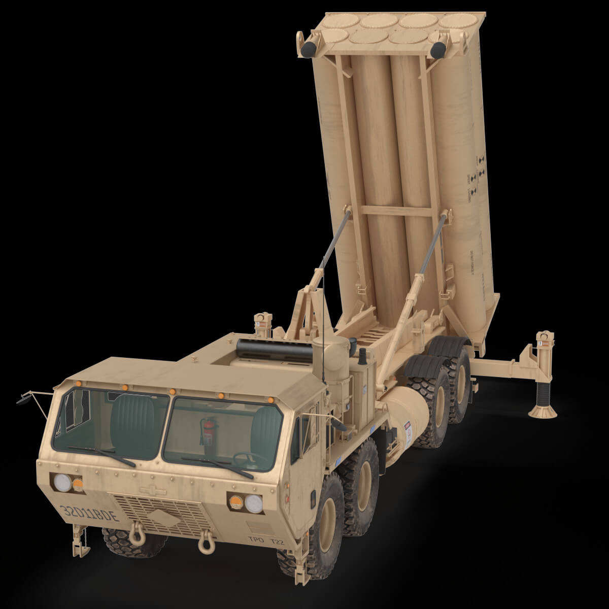 US Mobile Anti Ballistic Missile System Thaad Open Version - 3D Model ...