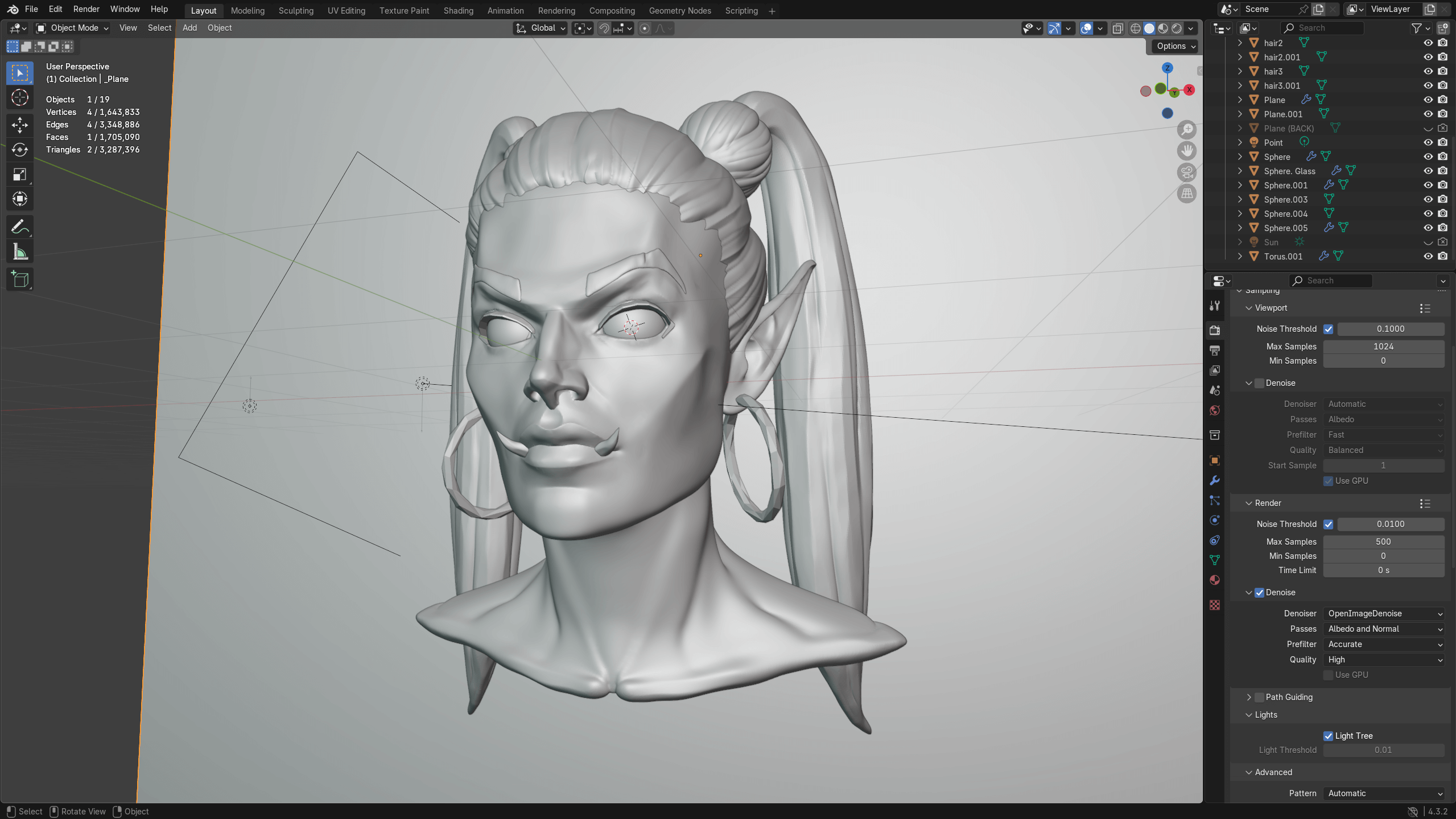 fem orc blender doodle 3D Render, Digital Art by 4443kay