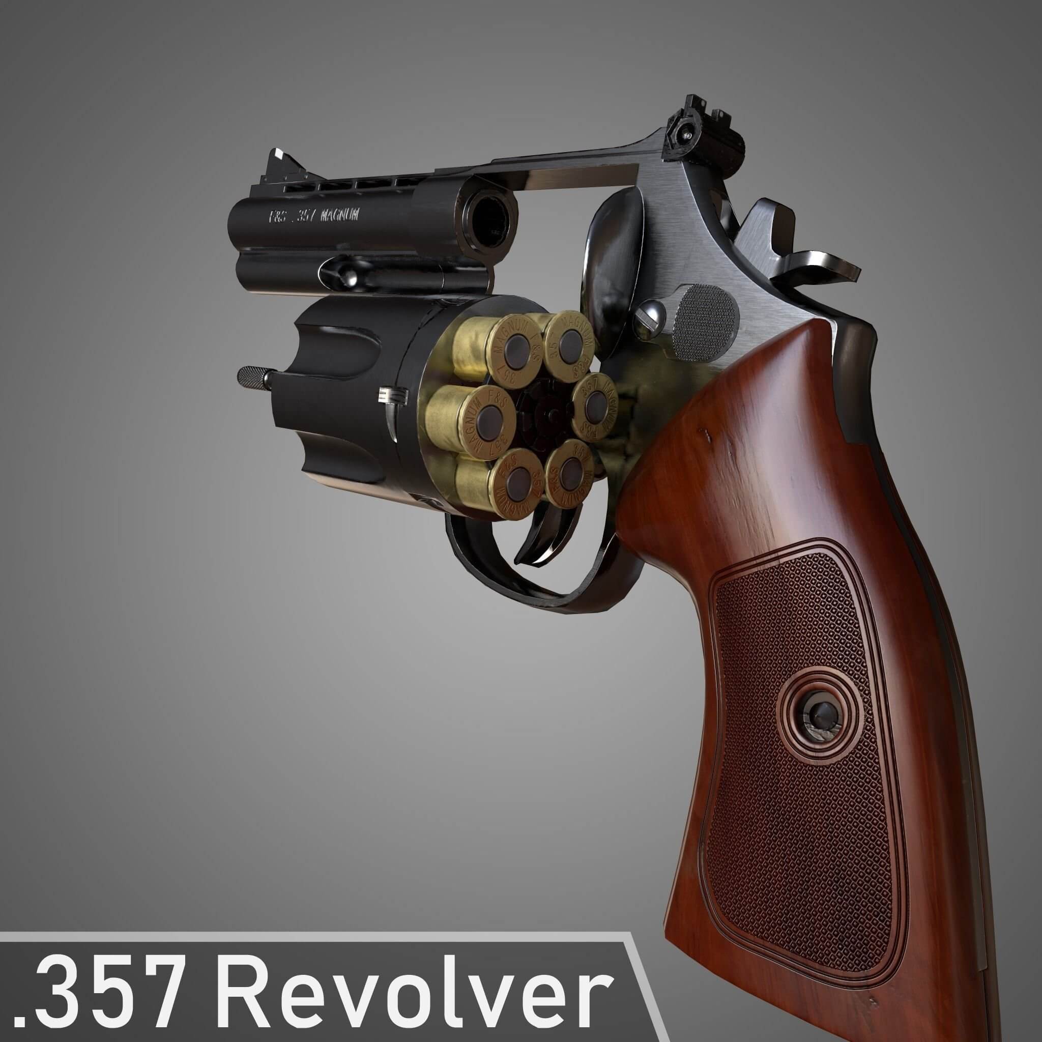 357 Revolver - 3D Model by 4iken