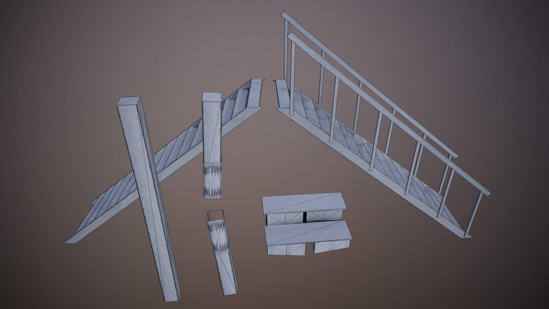 Modular Junk House Kit - 3D Model by 4iken