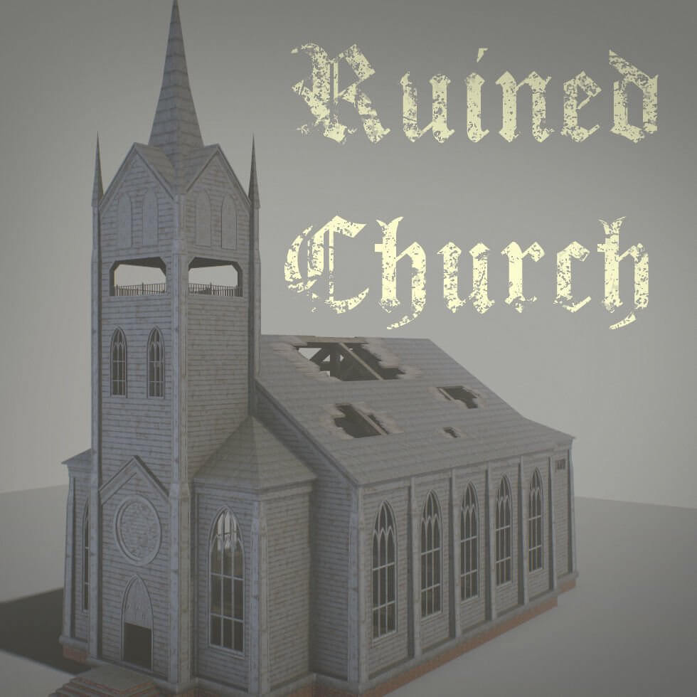 Ruined Church - 3D Model by 4iken