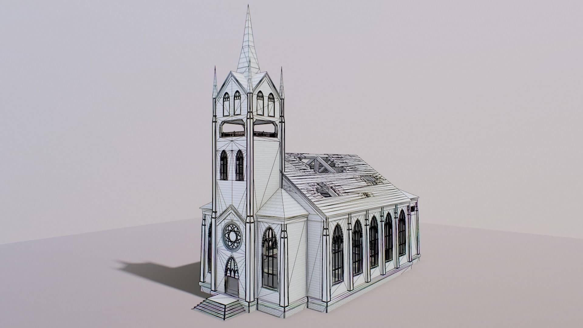 Ruined Church - 3D Model by 4iken