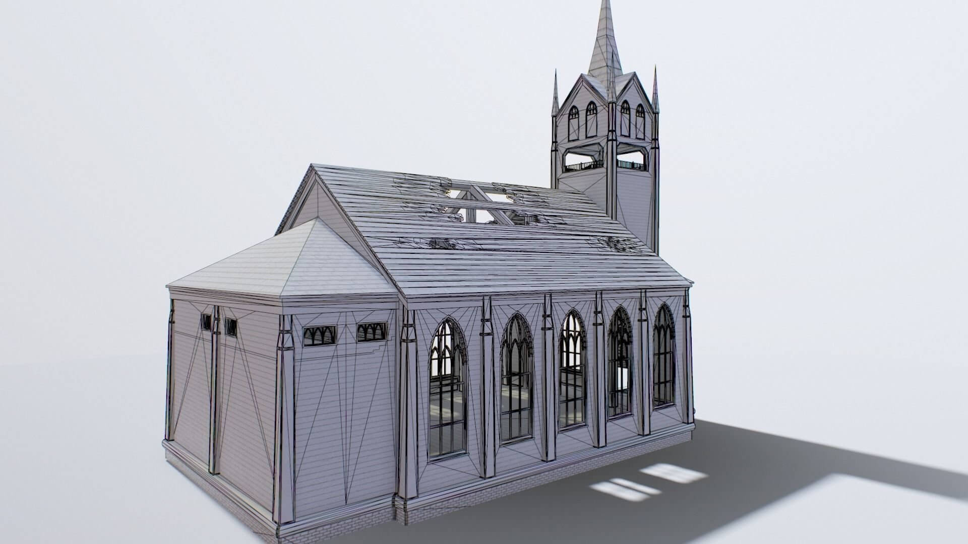 Ruined Church - 3D Model by 4iken