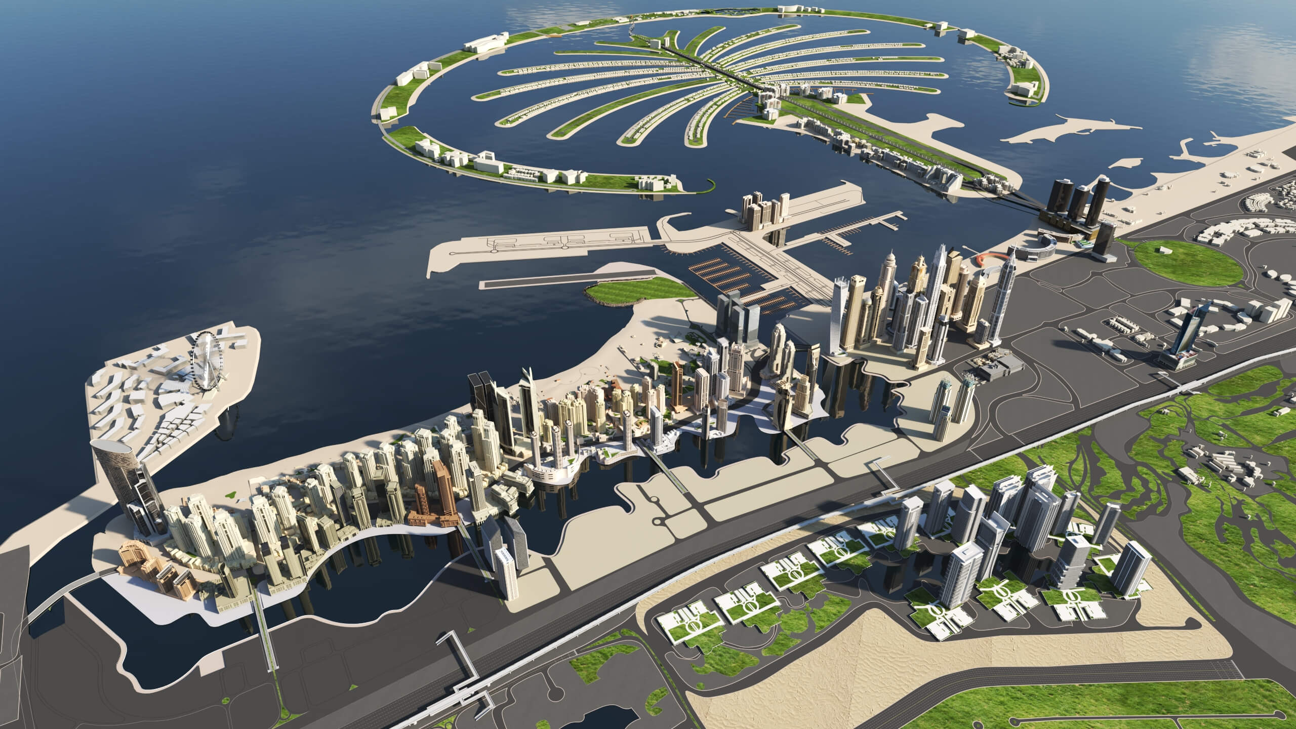 Dubai Buildings 2 - 3D Model by 4kcitywalktour