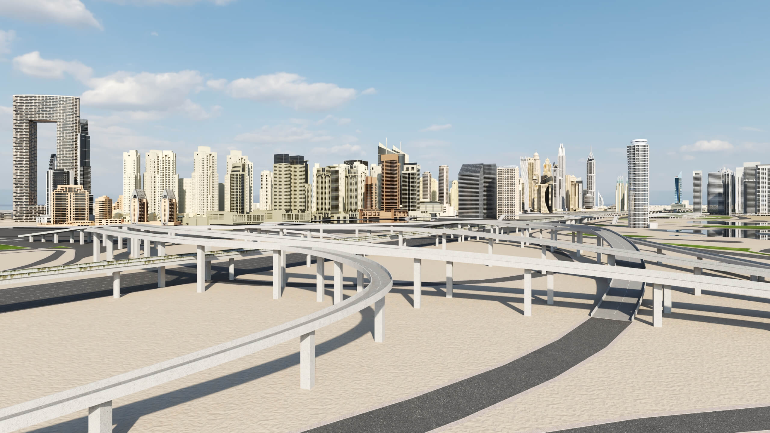 Dubai Buildings 2 - 3D Model by 4kcitywalktour
