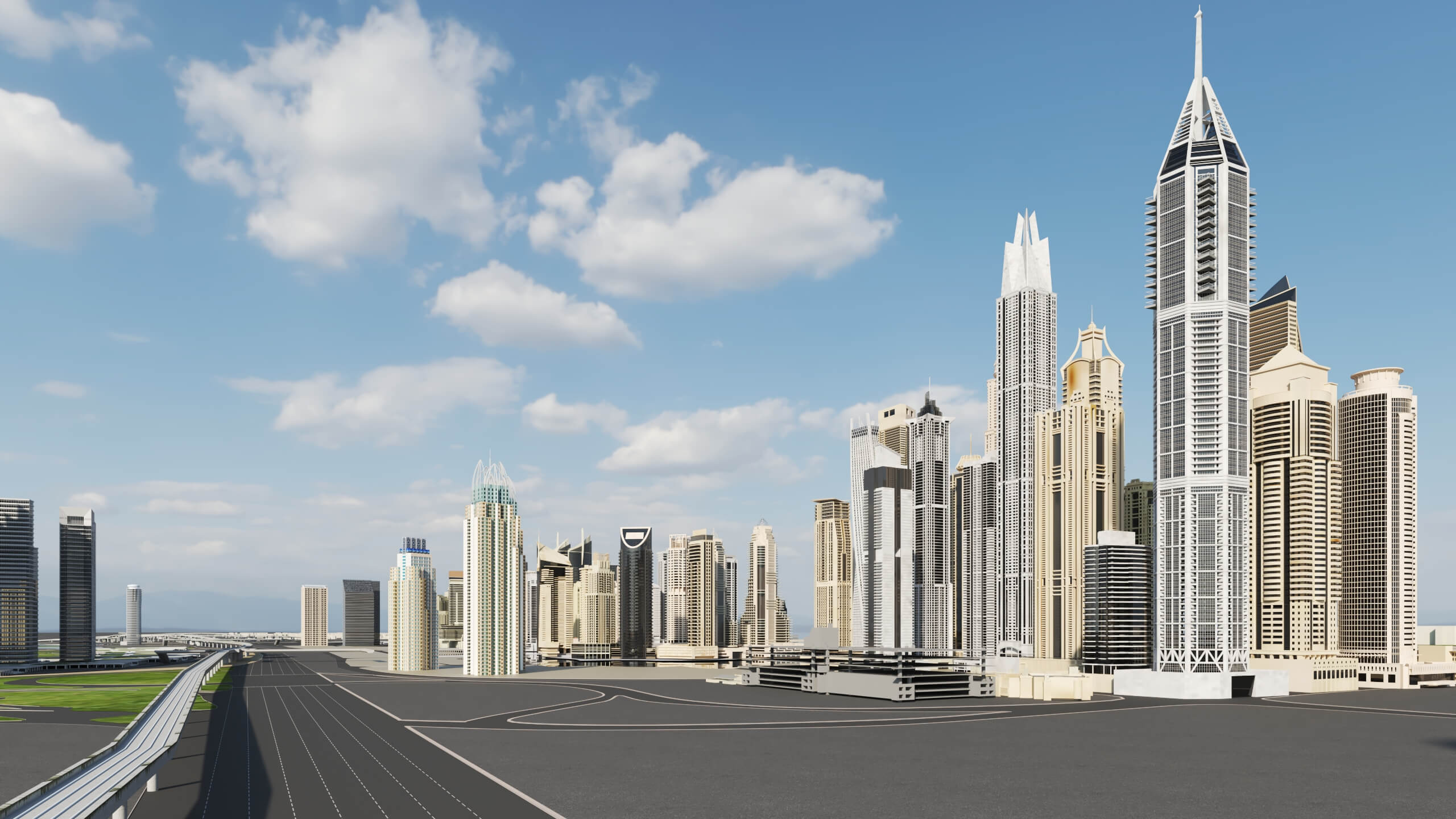 Dubai Buildings 2 - 3D Model by 4kcitywalktour