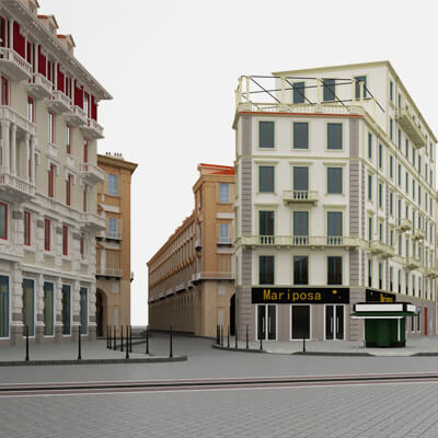 Italy Street - 3D Model by 4kcitywalktour