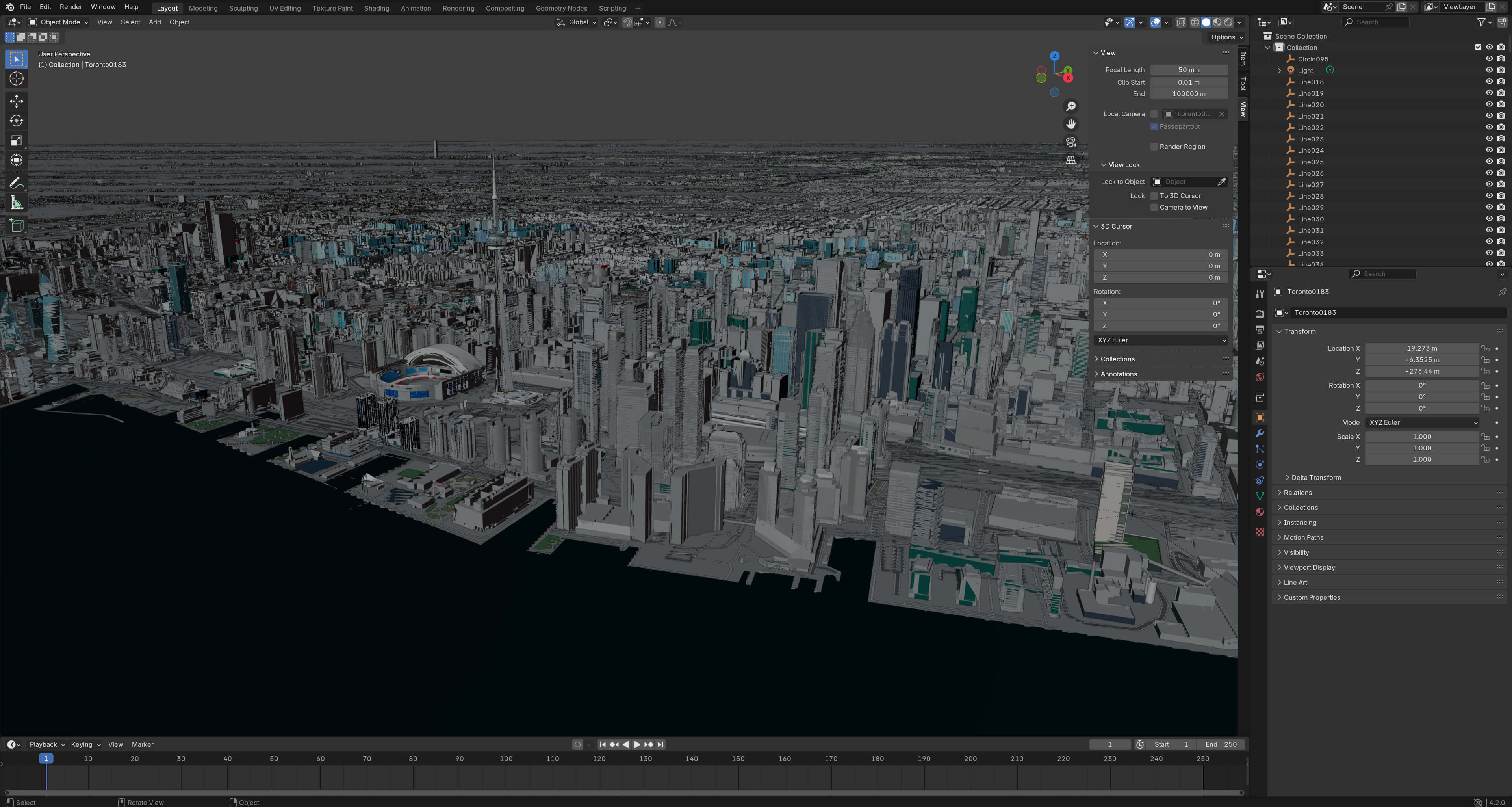 Toronto City, Canada - 3D Model by 4kcitywalktour