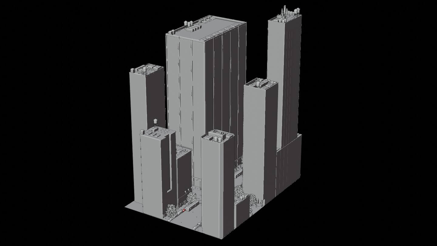 American Styled Block of Buildings - 3D Model by 777angels777