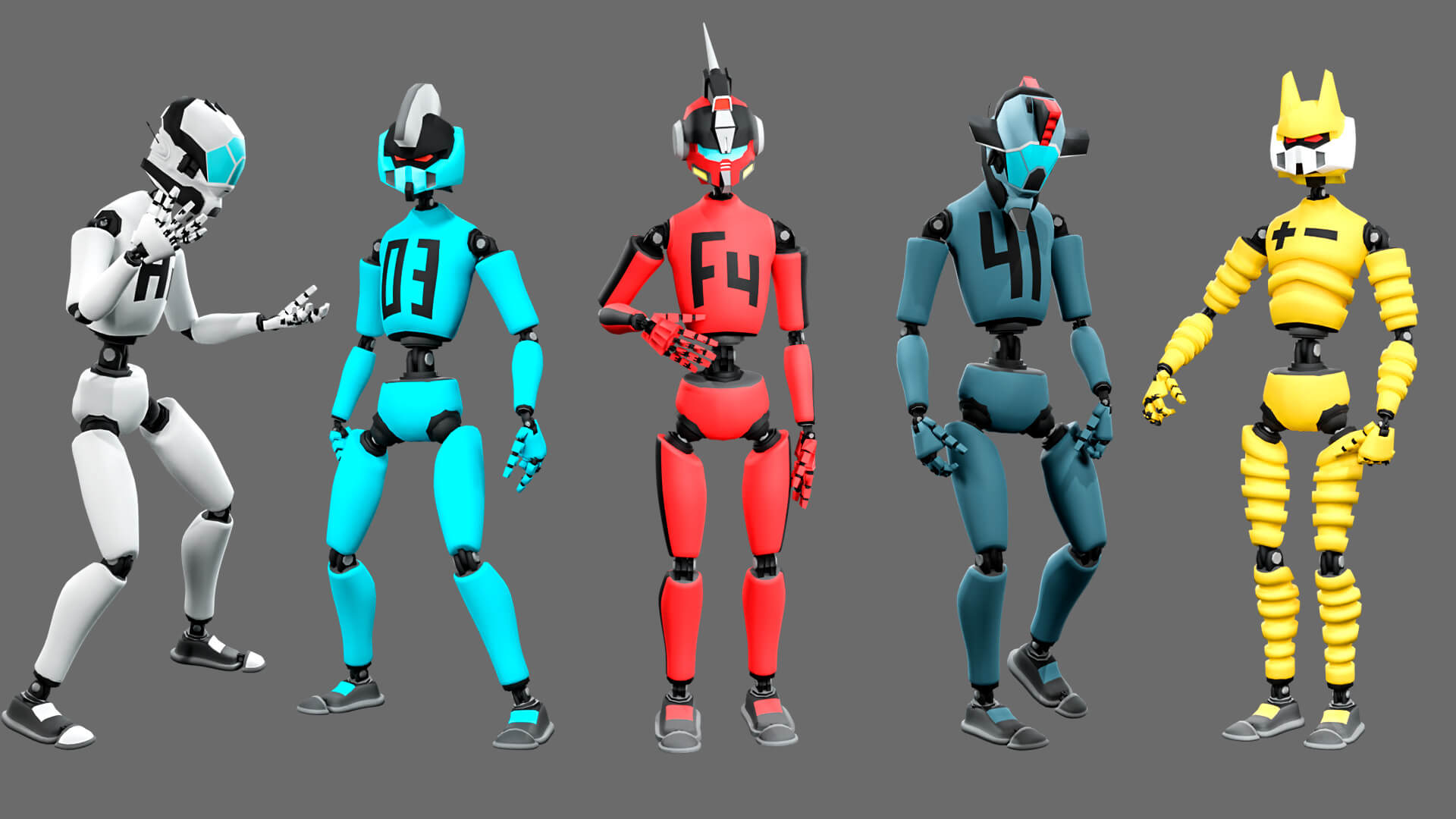 10 Unique Robots - 3D Model by 7ka