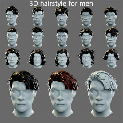 Blend 3D Models | Hair | Men | RenderHub