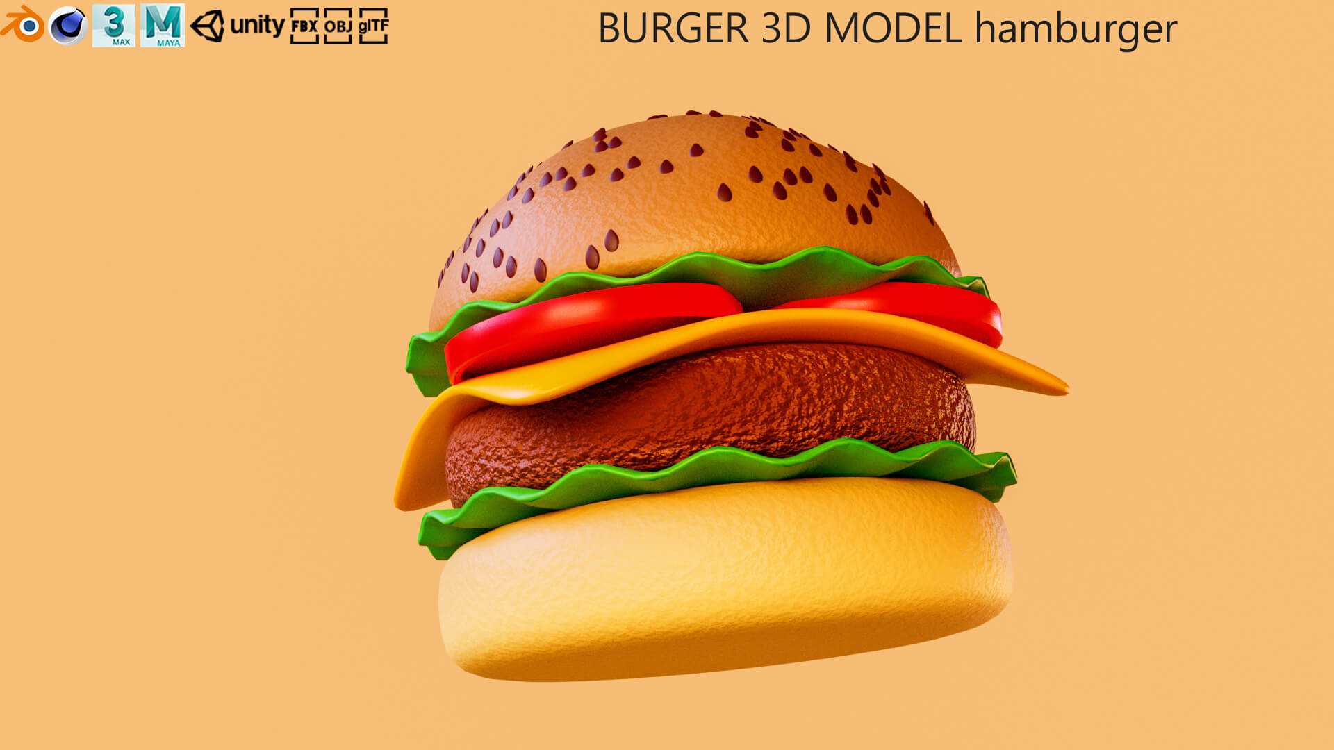 Burger 3D Model Hamburger by 7ka