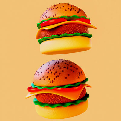 Burger 3D Model Hamburger by 7ka