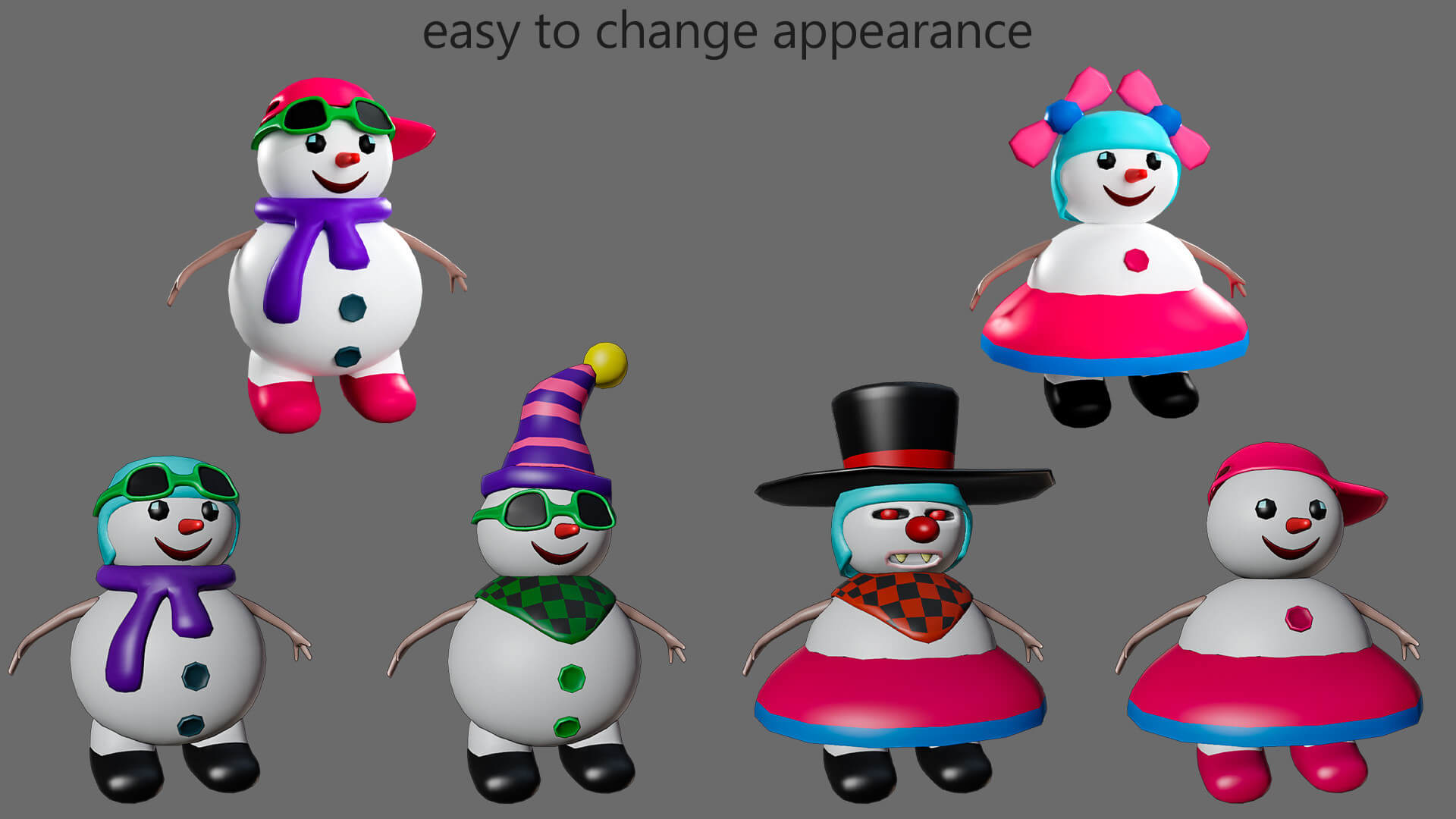Cartoon Characters-2 Snowmen 3D Model by 7ka