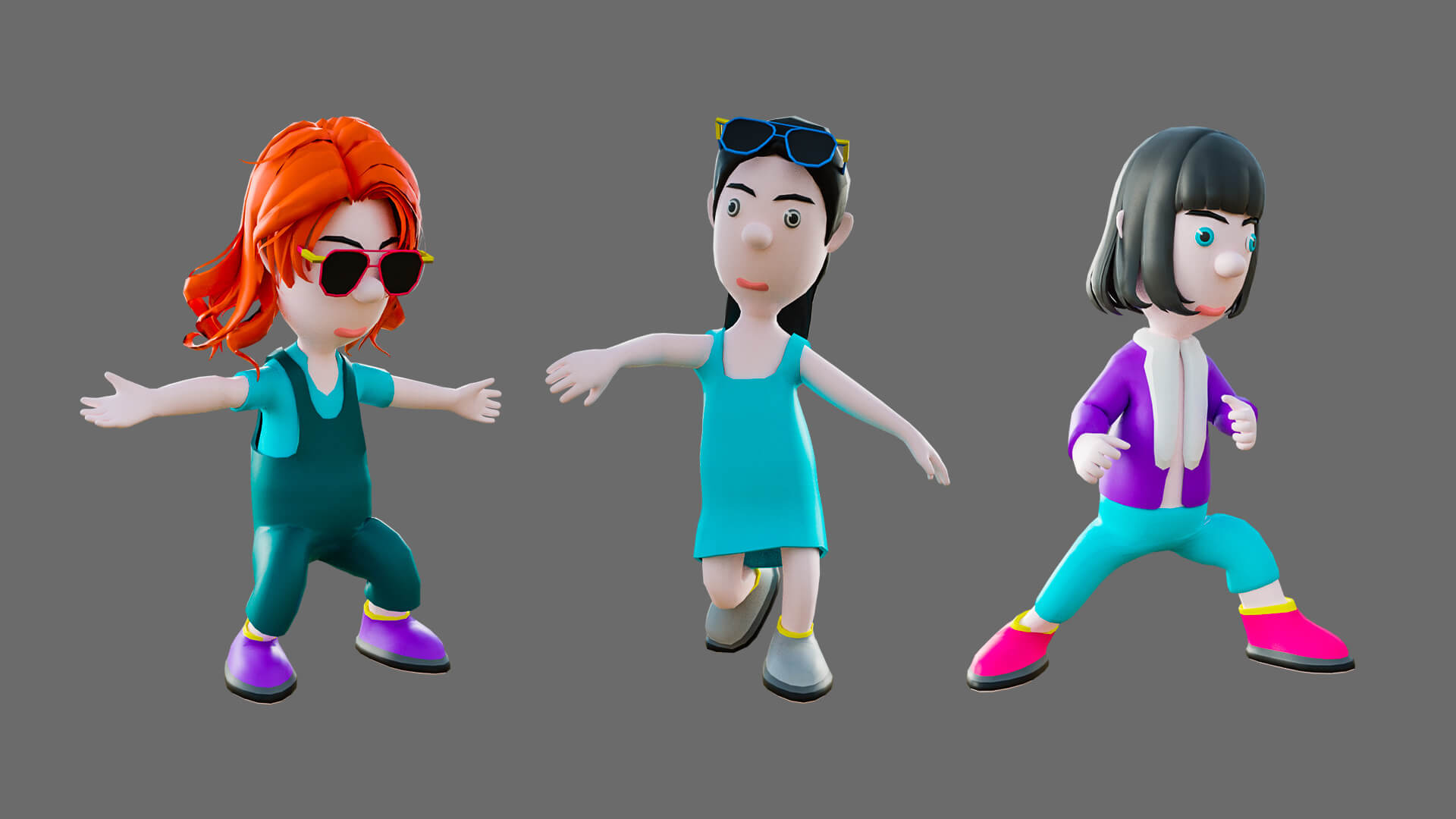 Cartoon Characters-Different People 3D Model by 7ka