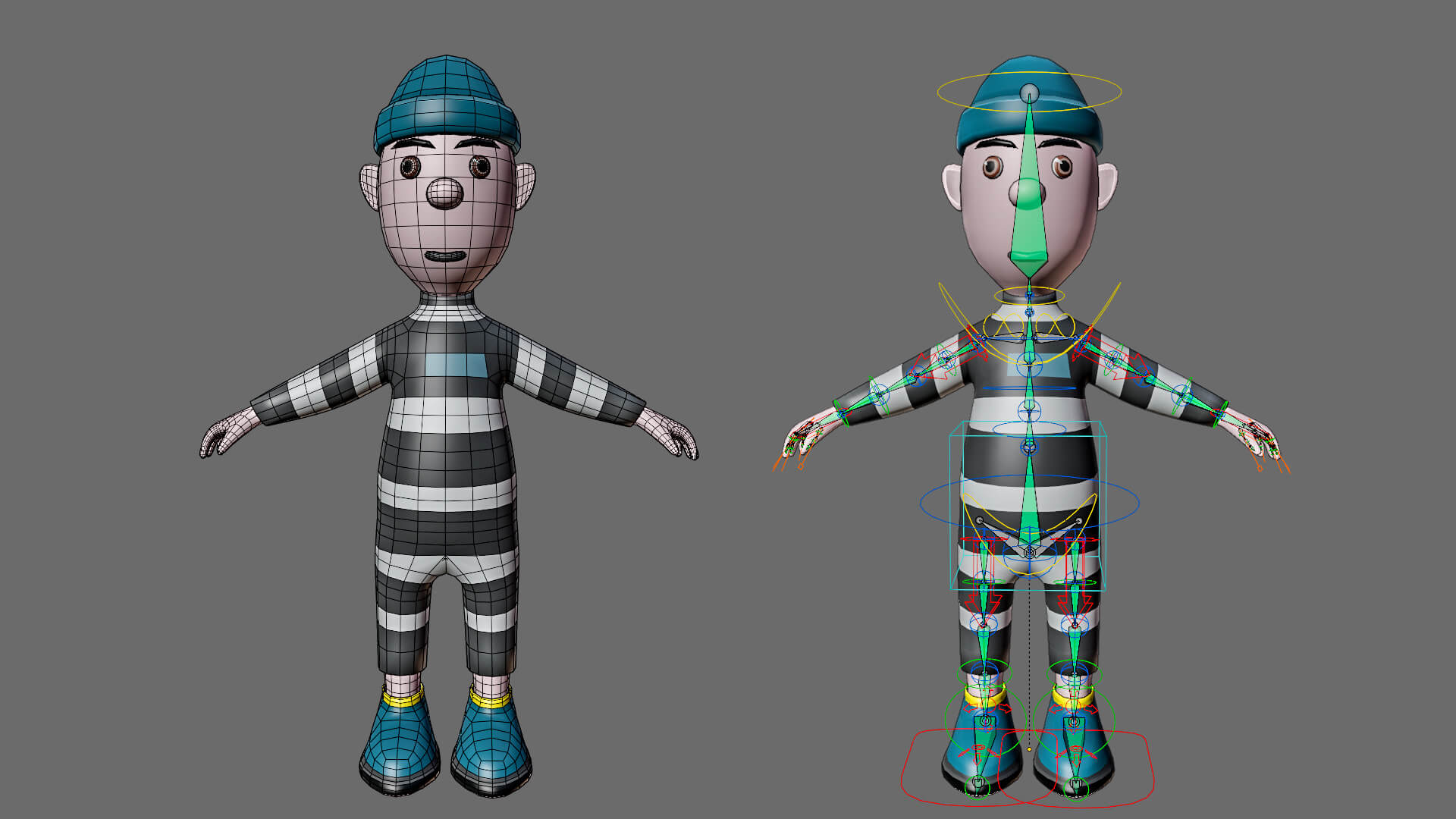 Cartoon Characters-Jailer and Policeman 3D Model by 7ka