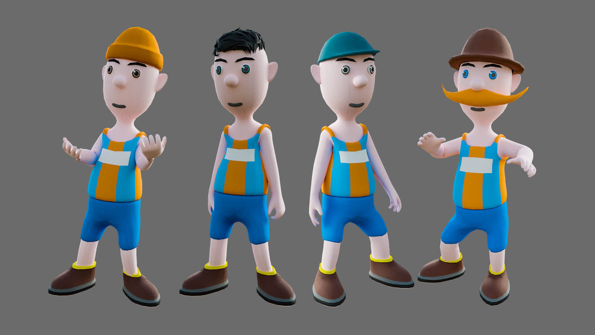 Cartoon Characters Sports Team - 3D Model by 7ka