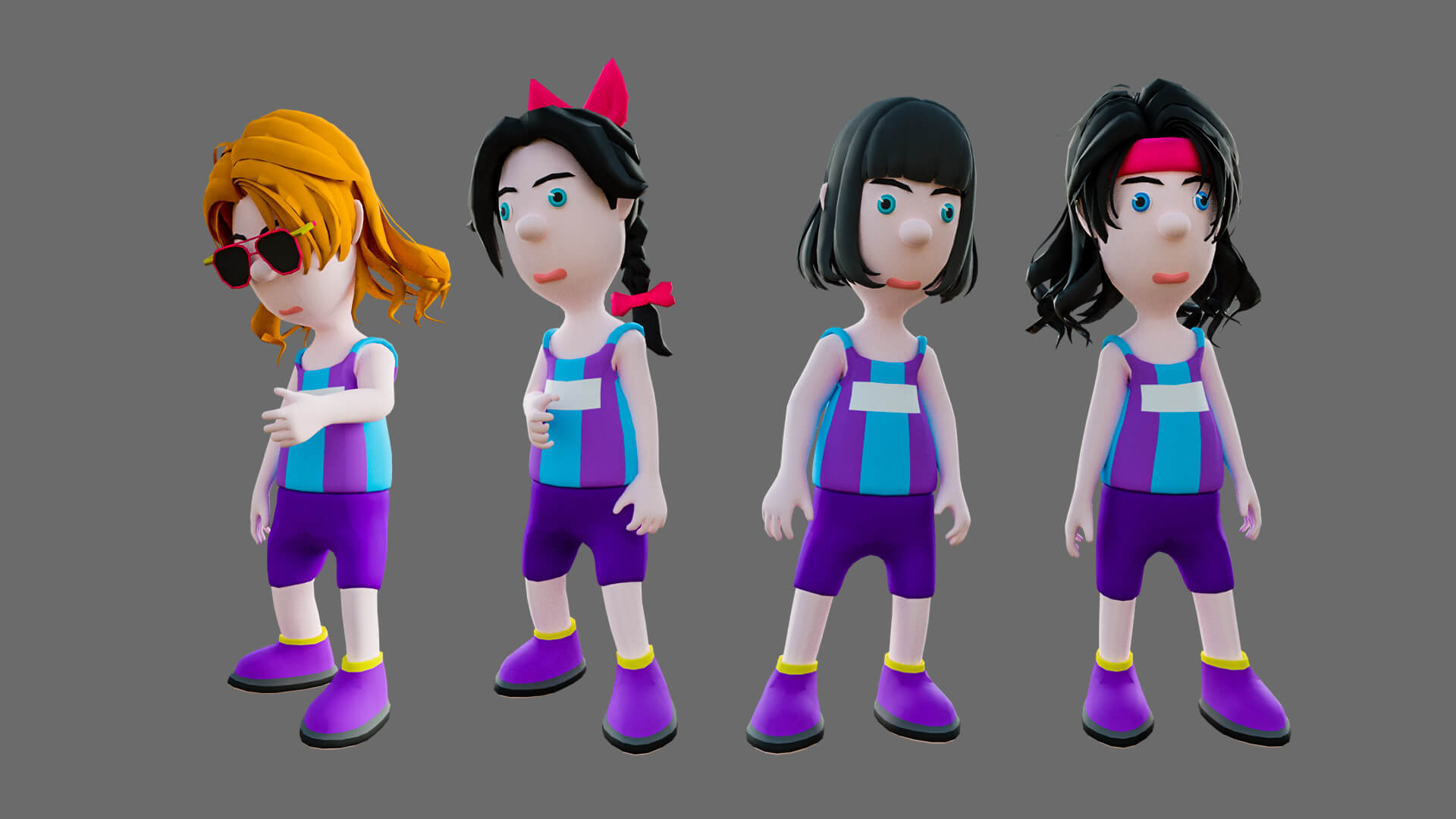 Cartoon Characters Sports Team - 3D Model by 7ka