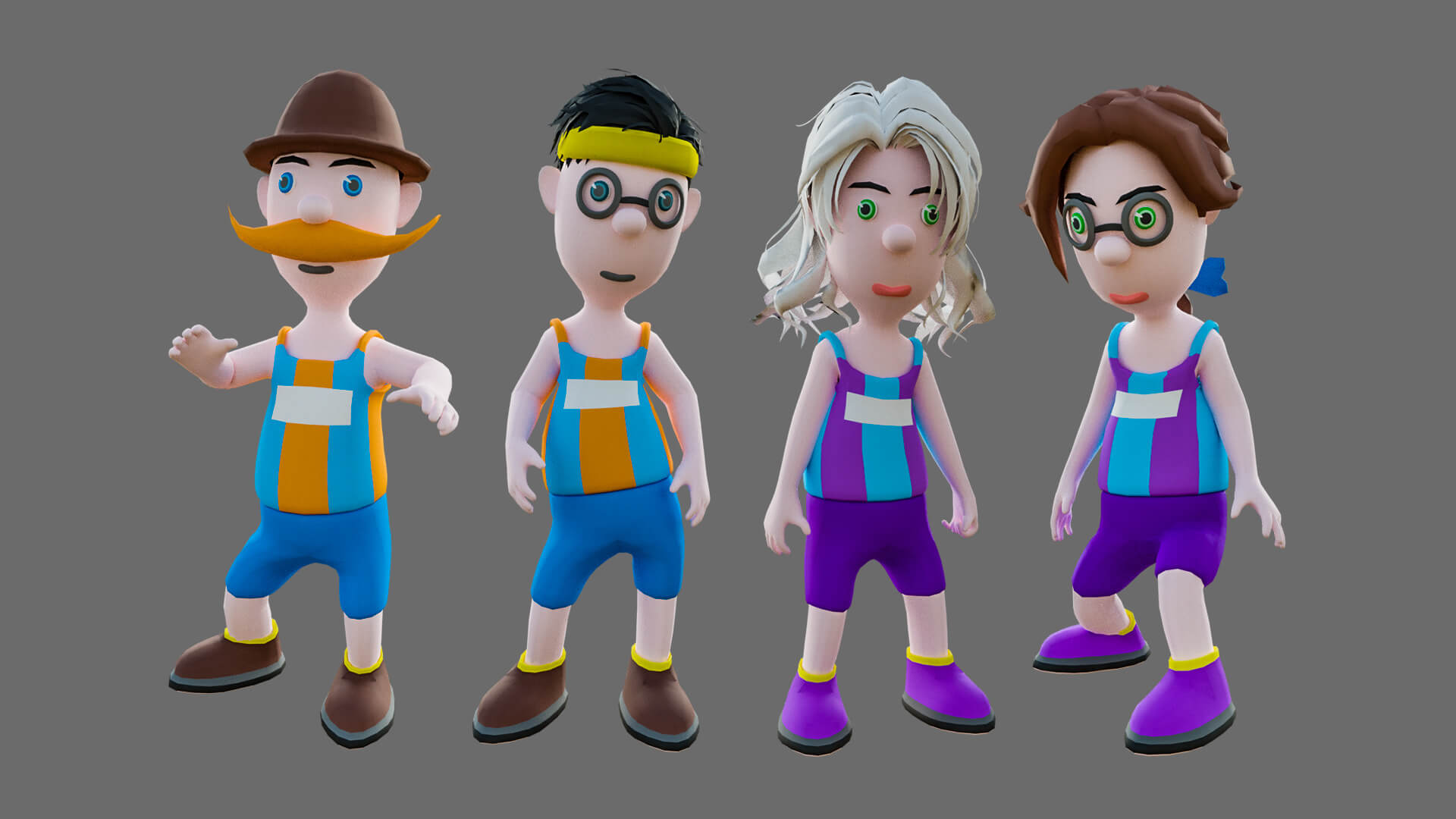 Cartoon Characters Sports Team - 3D Model by 7ka