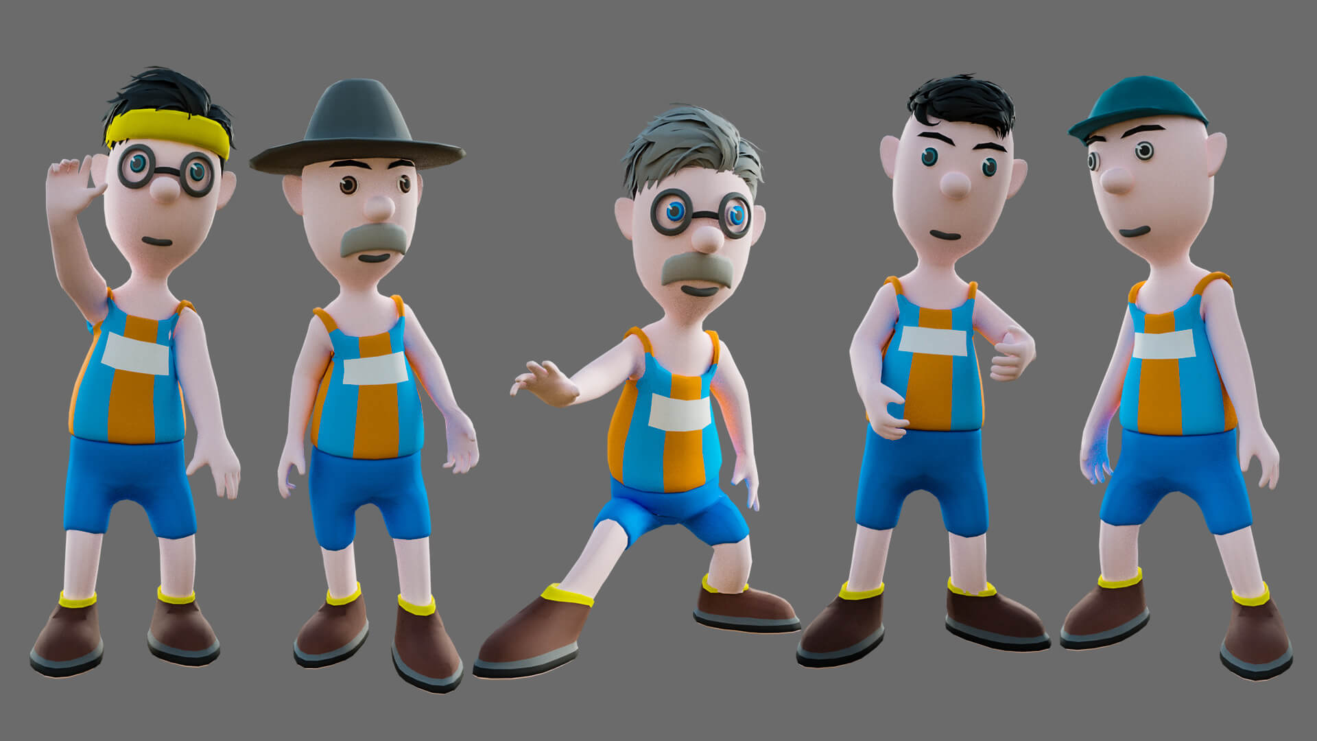 Cartoon Characters Sports Team - 3D Model by 7ka