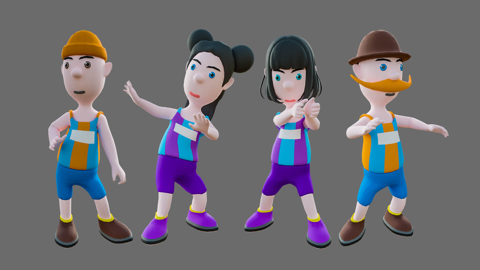 Cartoon Characters Sports Team - 3D Model by 7ka