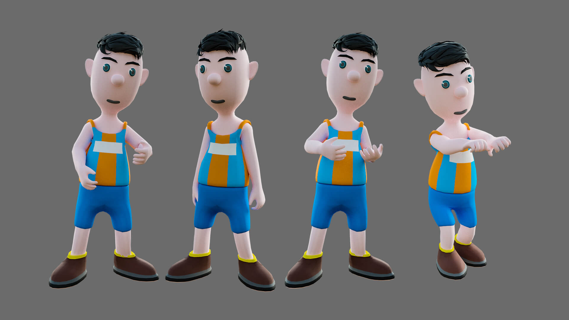 Cartoon Characters Sports Team - 3D Model by 7ka