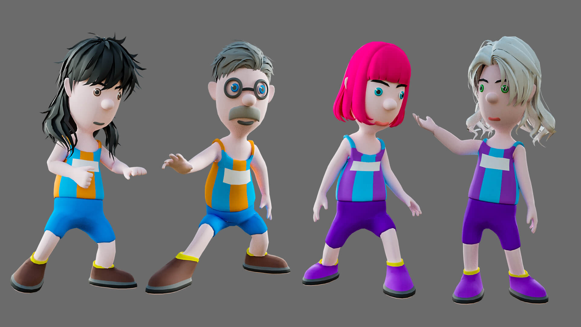 Cartoon Characters Sports Team - 3D Model by 7ka