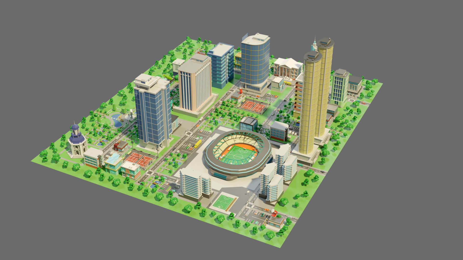 Cartoon City-1 3D Model by 7ka