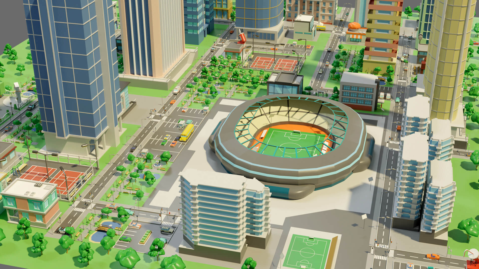 Cartoon City-1 3D Model by 7ka