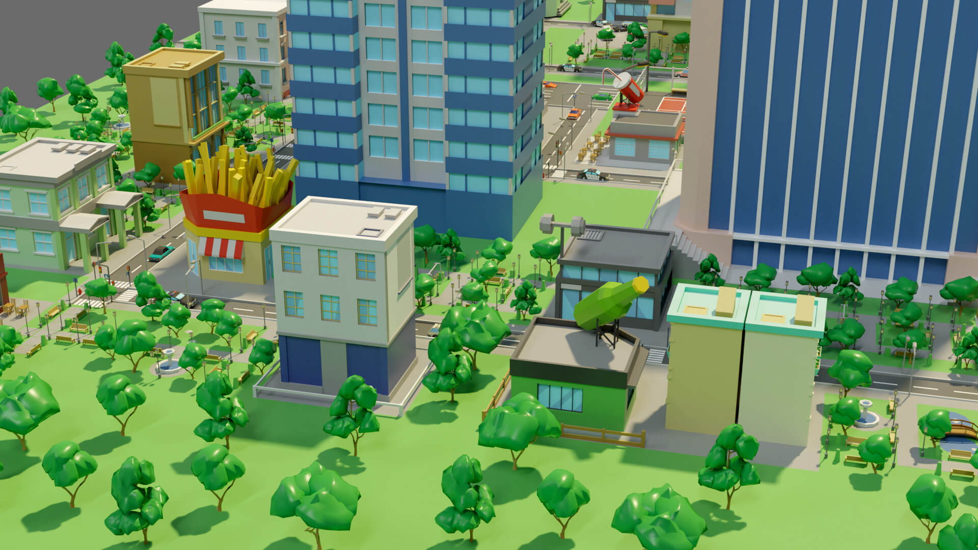Cartoon City-1 3D Model by 7ka