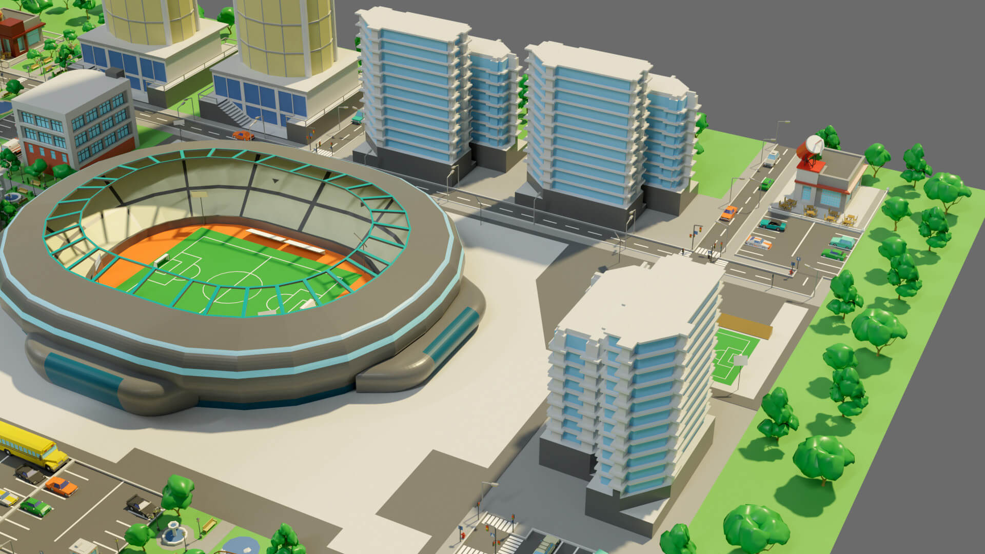 Cartoon City-1 3D Model by 7ka