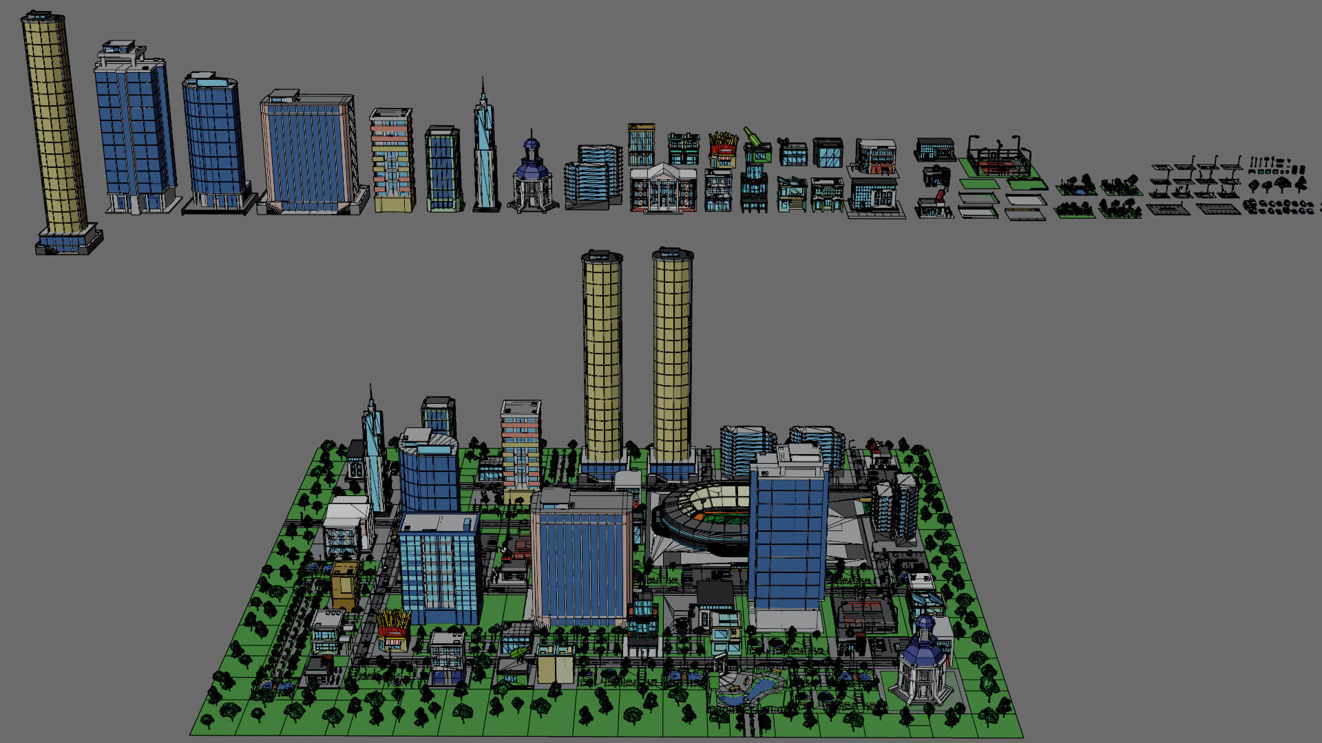 Cartoon City-1 3D Model by 7ka