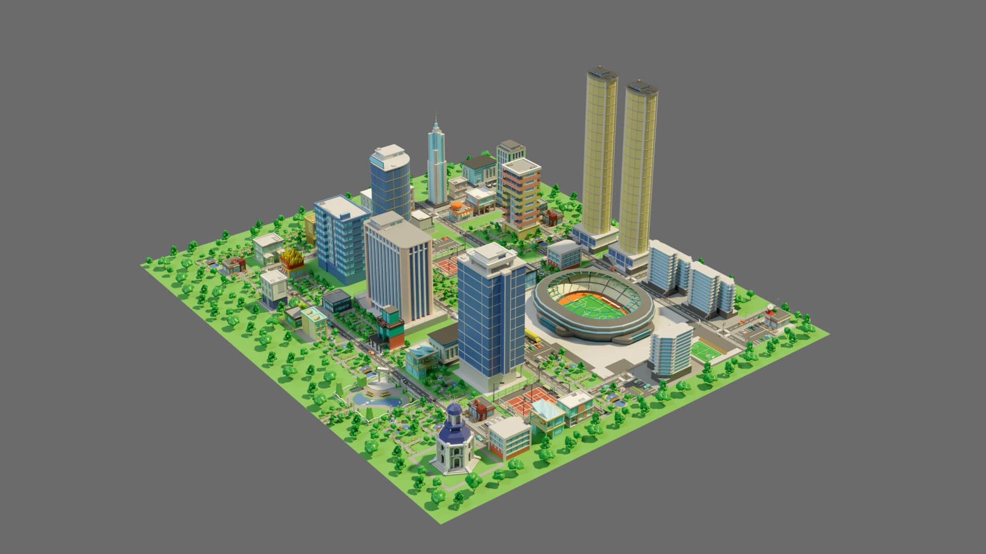 Cartoon City-1 3D Model by 7ka